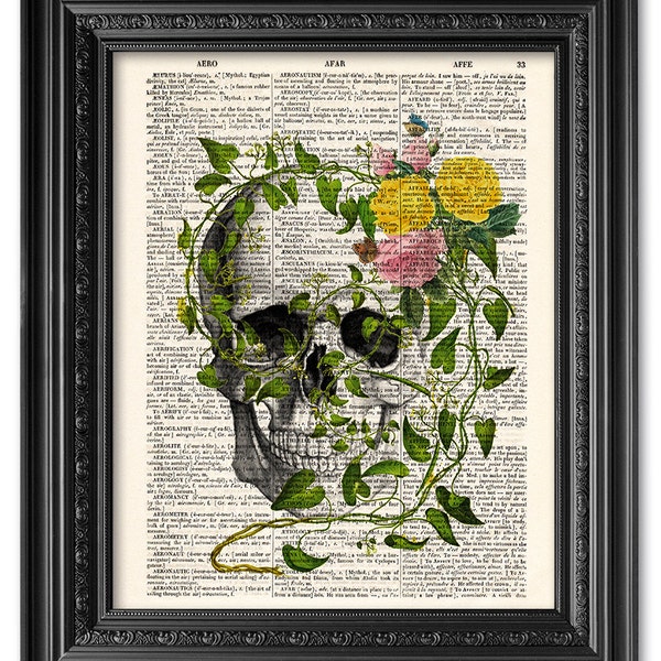 Skull Dictionary Art - Etsy