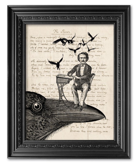 Edgar Allan Poe Art Print Original Handwriting Edgar Allan Etsy