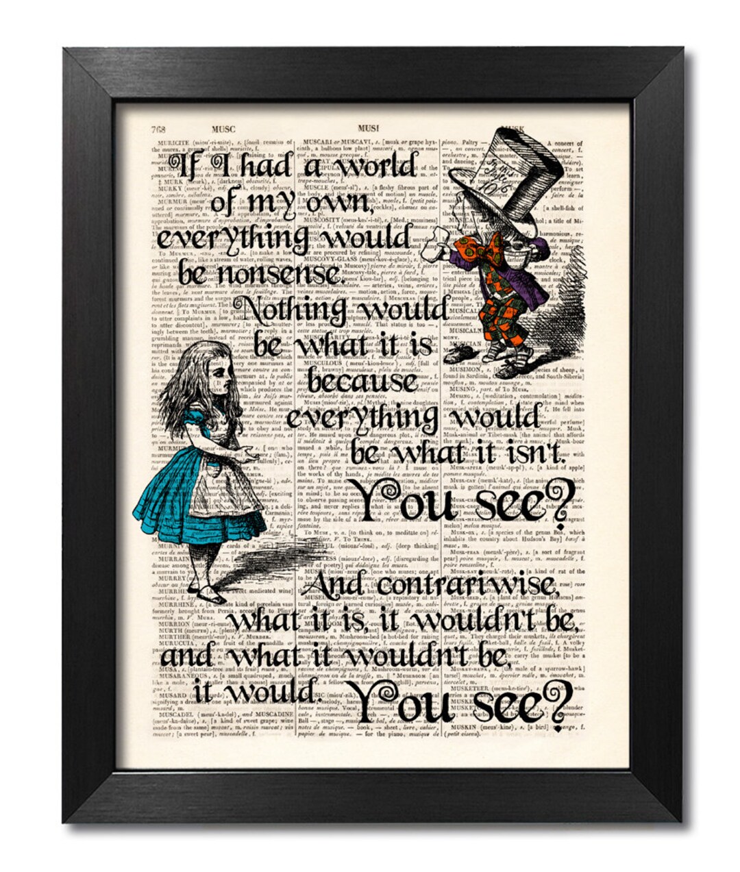 Alice in Wonderland Print World of My Own Alice Quote - Etsy
