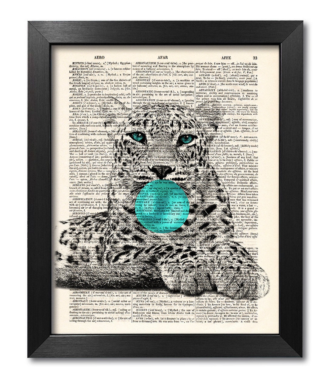Leopard Print, Funny Animal, Dictionary Art Print, Vintage Book Art ...