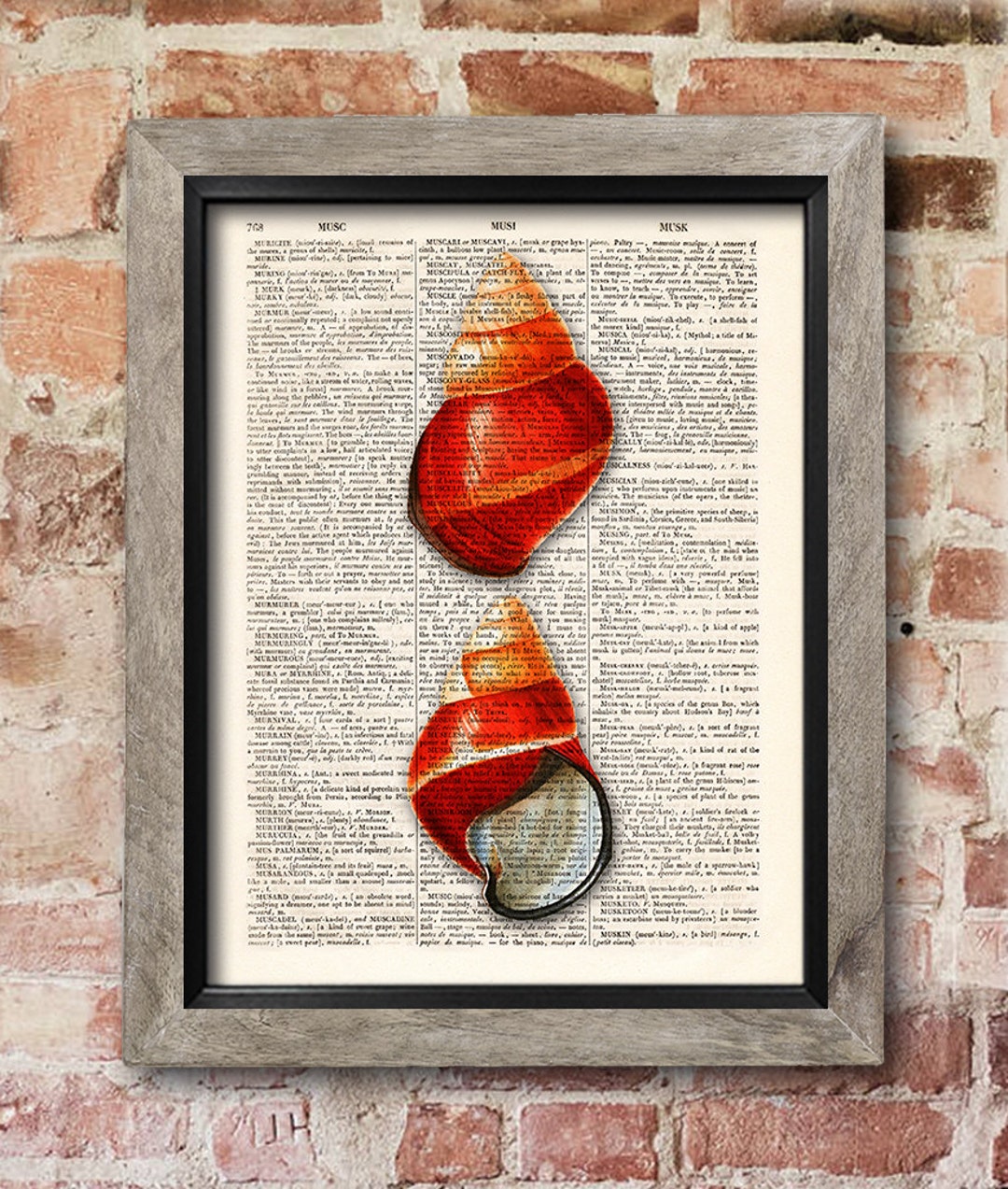 Sea Shells, Dictionary Art Print, Coastal Decor, Vintage Book Art Print ...