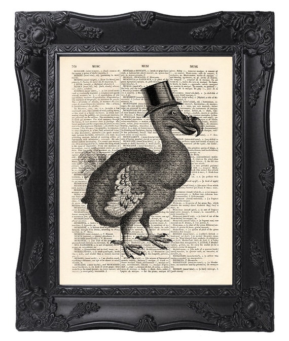Dodo Bird Print Dictionary Art Print Original Artwork Bird | Etsy