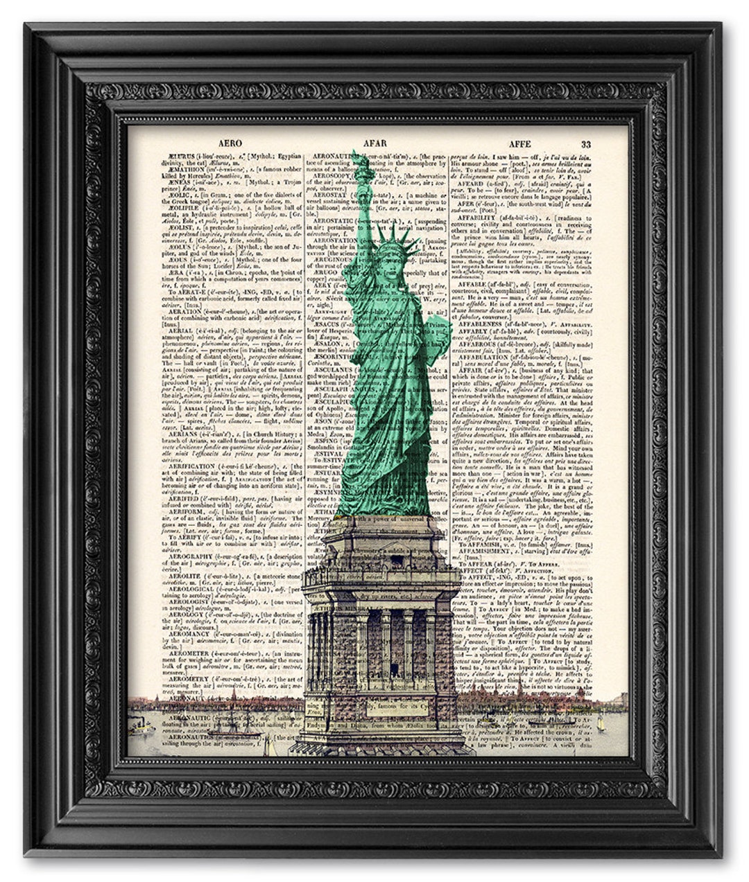 Statue of Liberty, Dictionary Art Print, Vintage Book Art Print ...