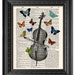 Cello Print Violoncello Poster Butterflies Print Art - Etsy
