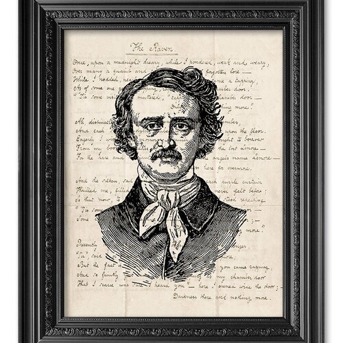 Edgar Allan Poe Art Print the Raven Poem Original - Etsy