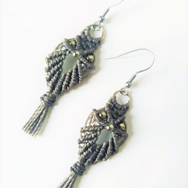 Macrame Owl Earrings - Etsy