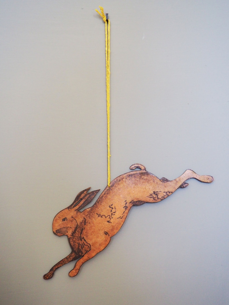 Large Wooden Hare Hanging - 23cm Long - Etsy