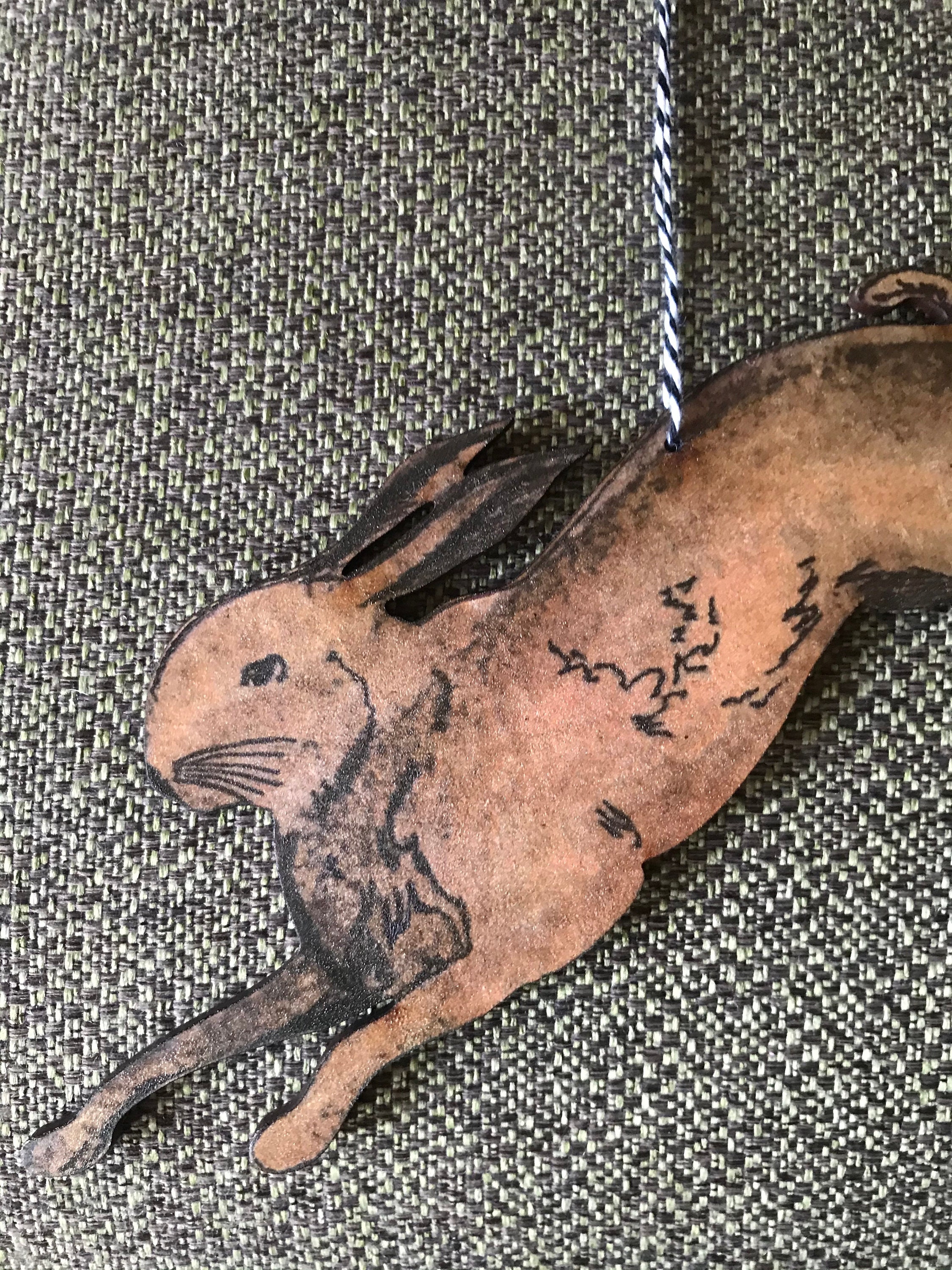Large Wooden Hare Hanging - 23cm Long - Etsy