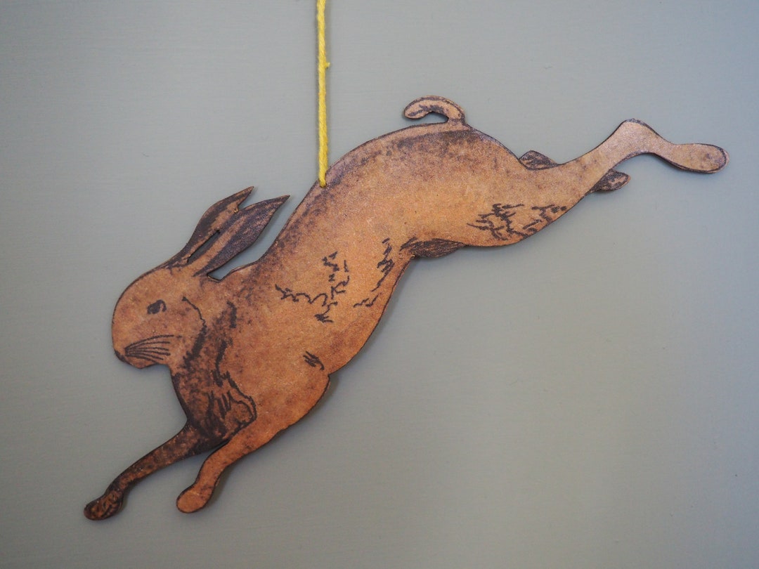 Large Wooden Hare Hanging - 23cm Long - Etsy