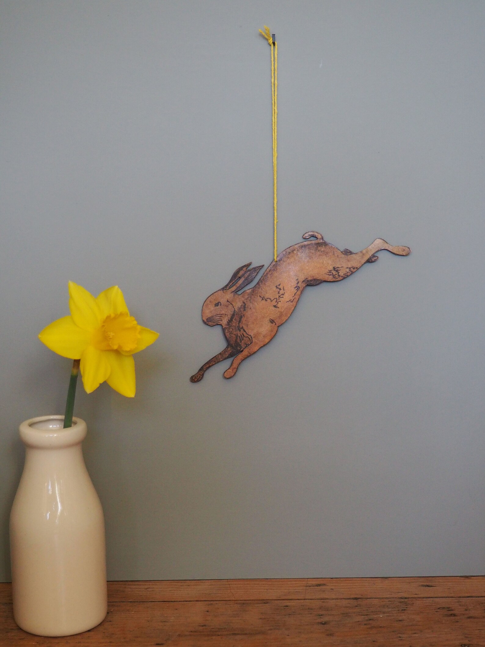 Large Wooden Hare Hanging - 23cm Long - Etsy
