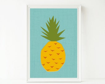 Printable Pineapple Tropical Print Wall Art Decor | Etsy