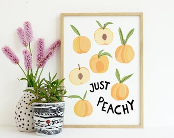 Just Peachy Printable, Just Peachy Poster, Boho Wall Decor Neutral ...