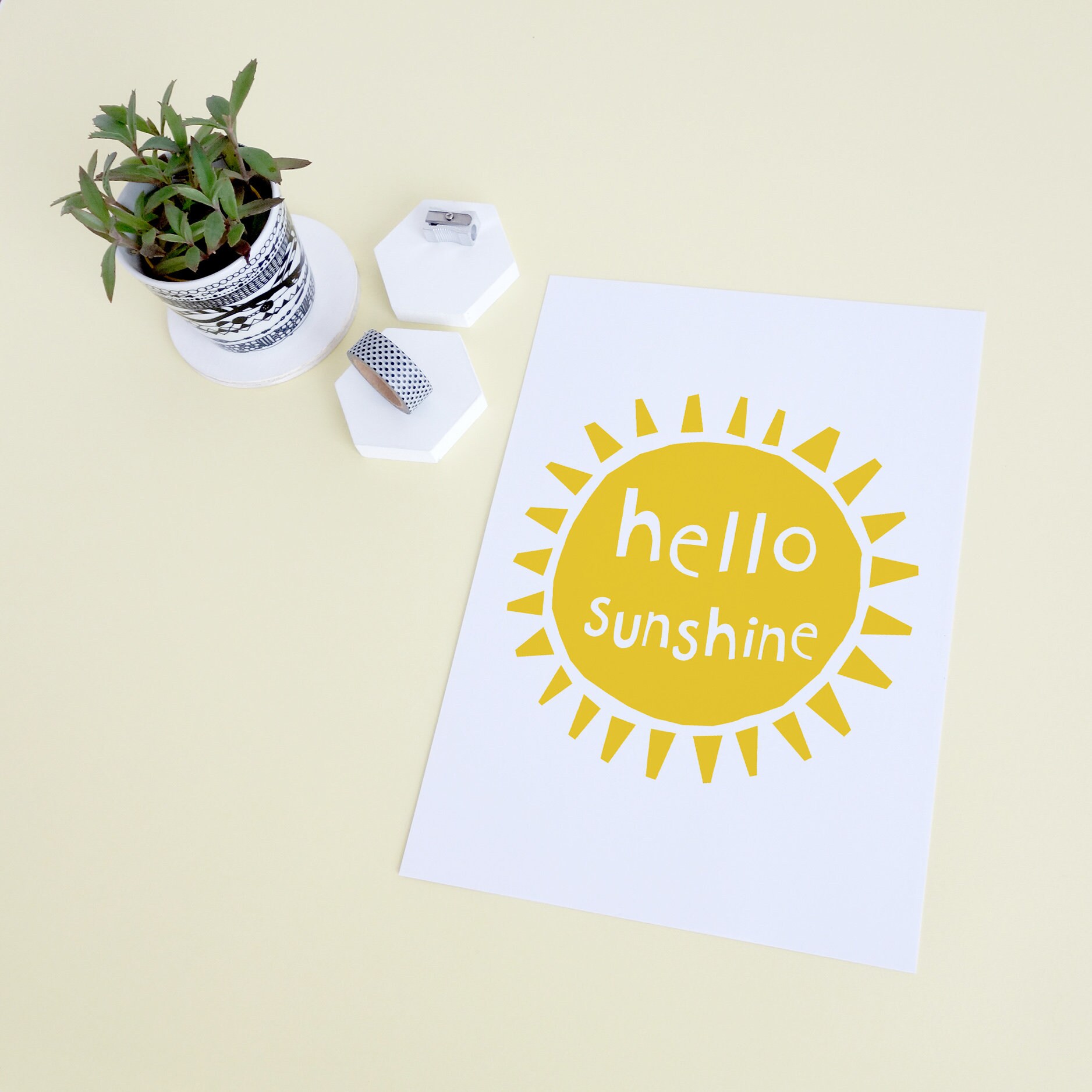 Hello Sunshine Quotes Prints Wall Art Printable Wall Art | Etsy