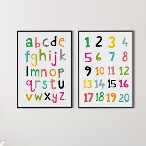 Alphabet and Number Posters, Home Learning Posters, Educational Prints ...