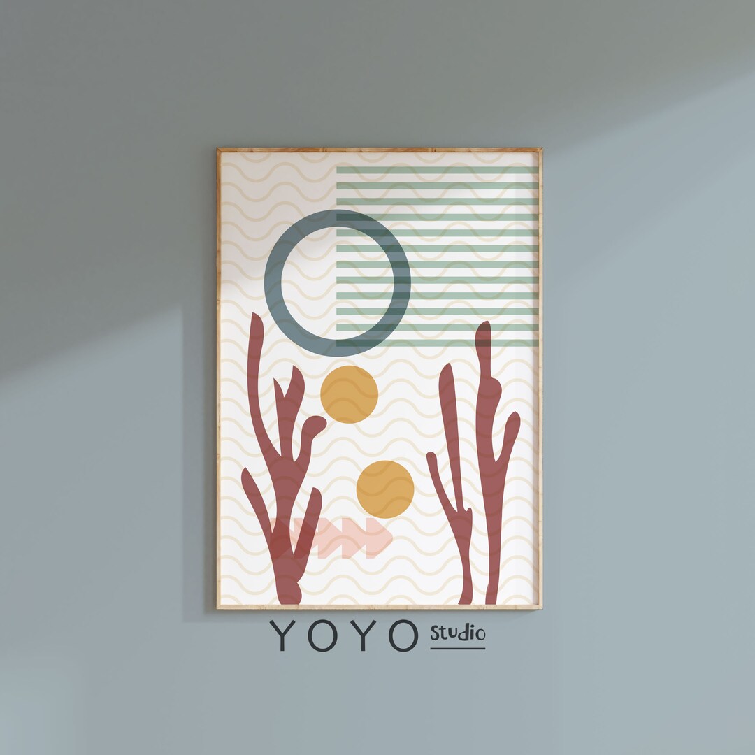 Mid Century Modern Printable Art, Printable Wall Art Abstract ...