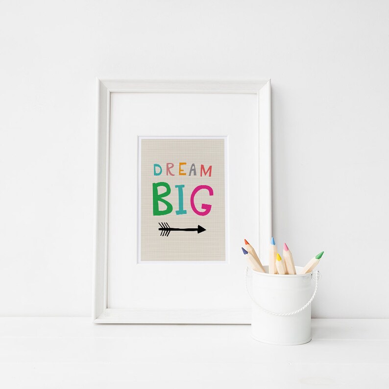 Dream Big Wall Print Wall Art Home Decor Motivational - Etsy