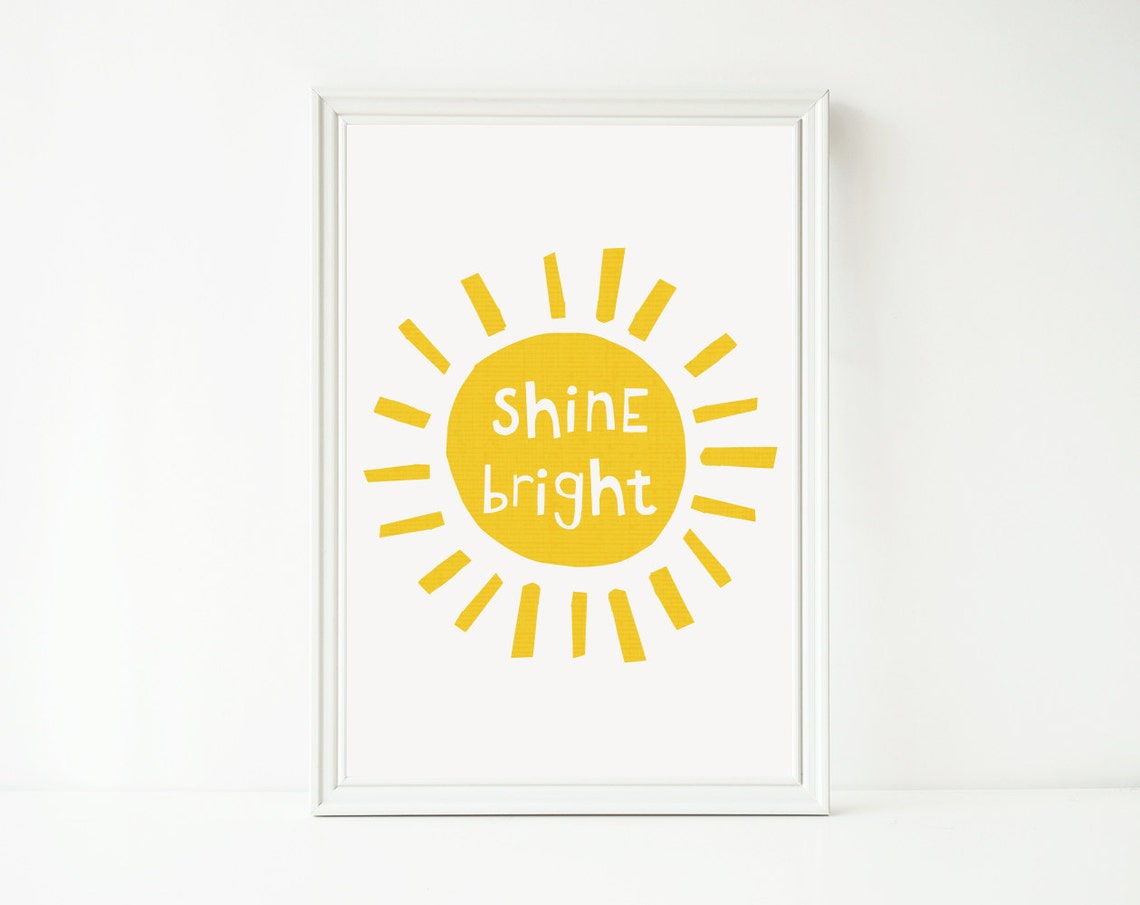 Shine Bright Printable Sunshine Print Sunshine Wall Art Sun - Etsy