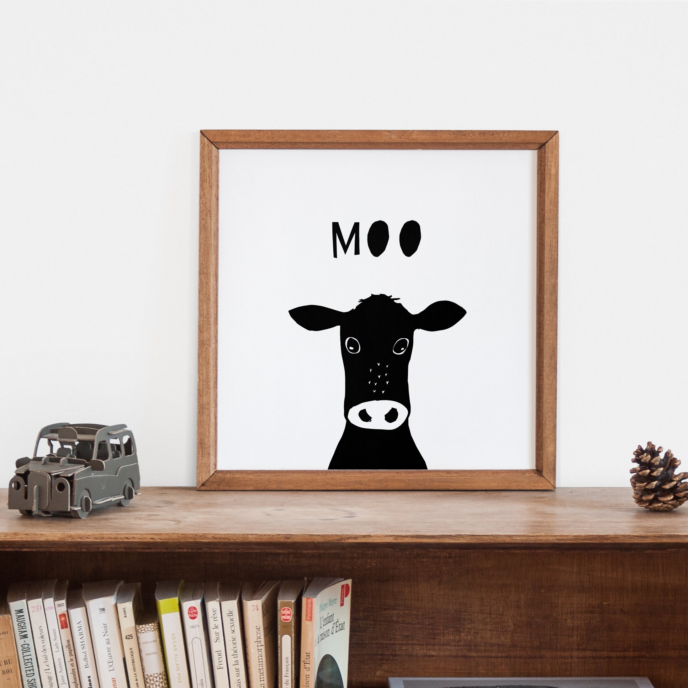 Cow Art Print Nursery Moo Farmhouse Nursery Wall Art Decor | Etsy