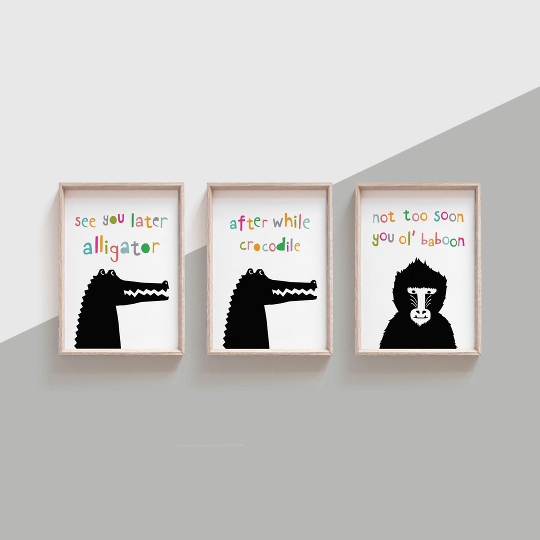 See You Later Alligator Goodbye Sign for Playroom or Hallway, Funny ...