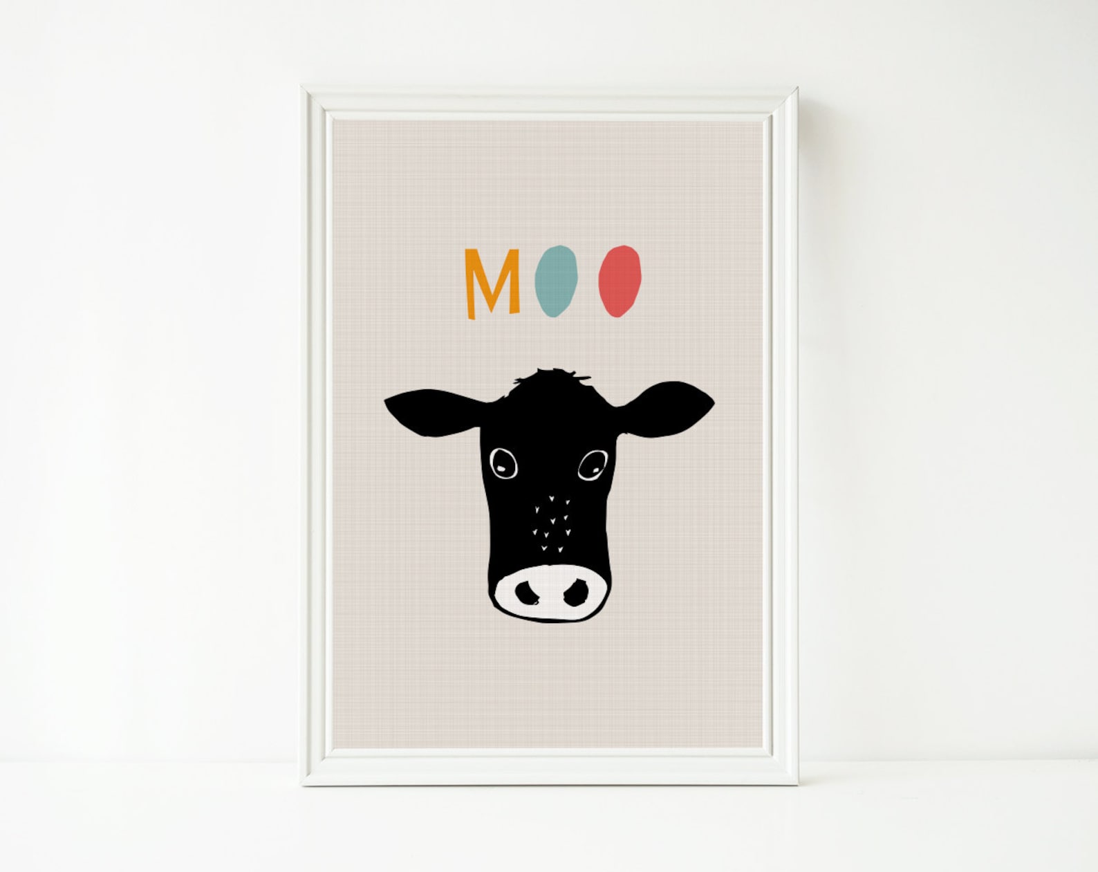 Cow Print Printable Artwork Nursery Cow Illustration - Etsy