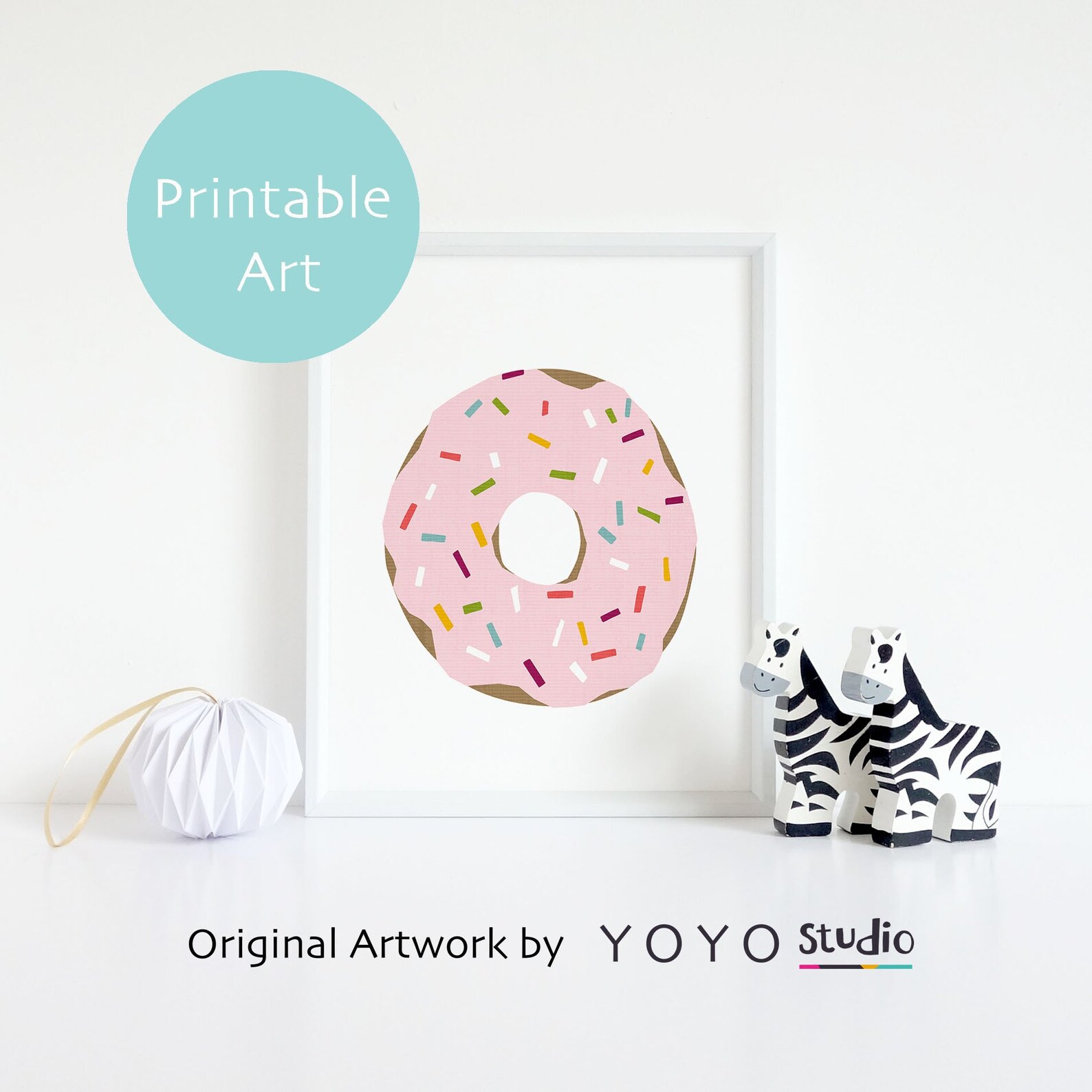 Donut Wall Art Doughnut Print Kitchen Decor Printable Wall - Etsy