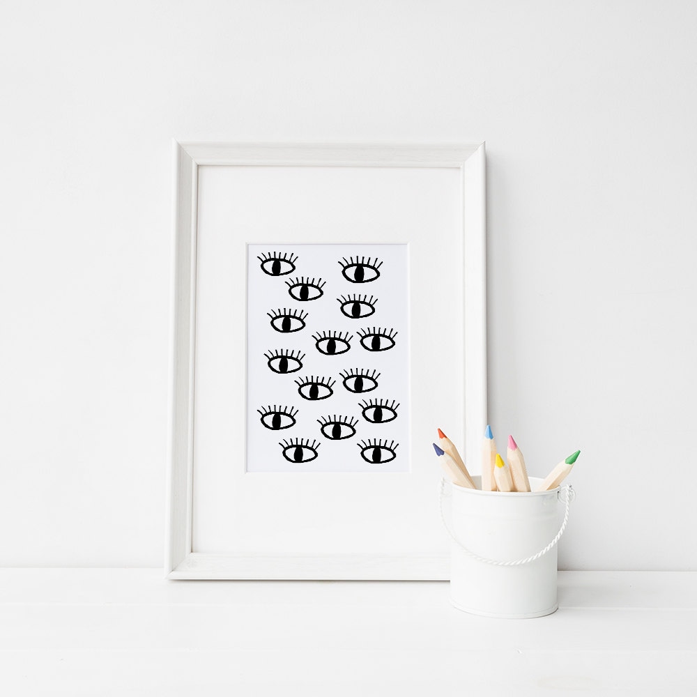 Eye Print Eyes Printable Art Eyes Wall Decal Eyelashes - Etsy UK