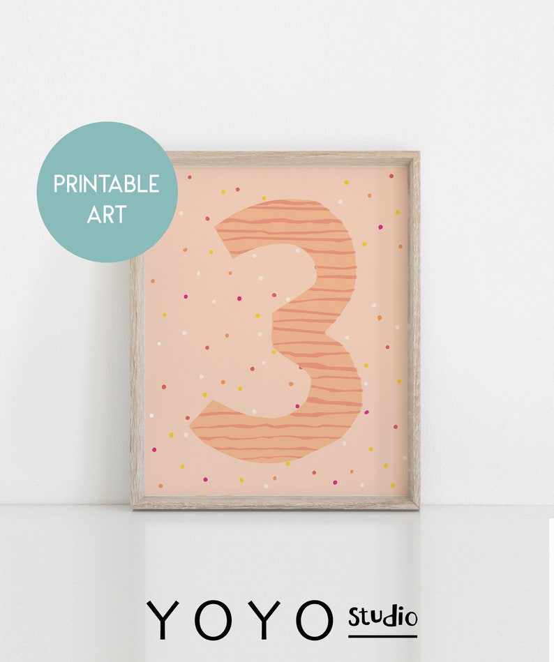 Number 3 Sign Table Number Printable 3rd Birthday Party - Etsy