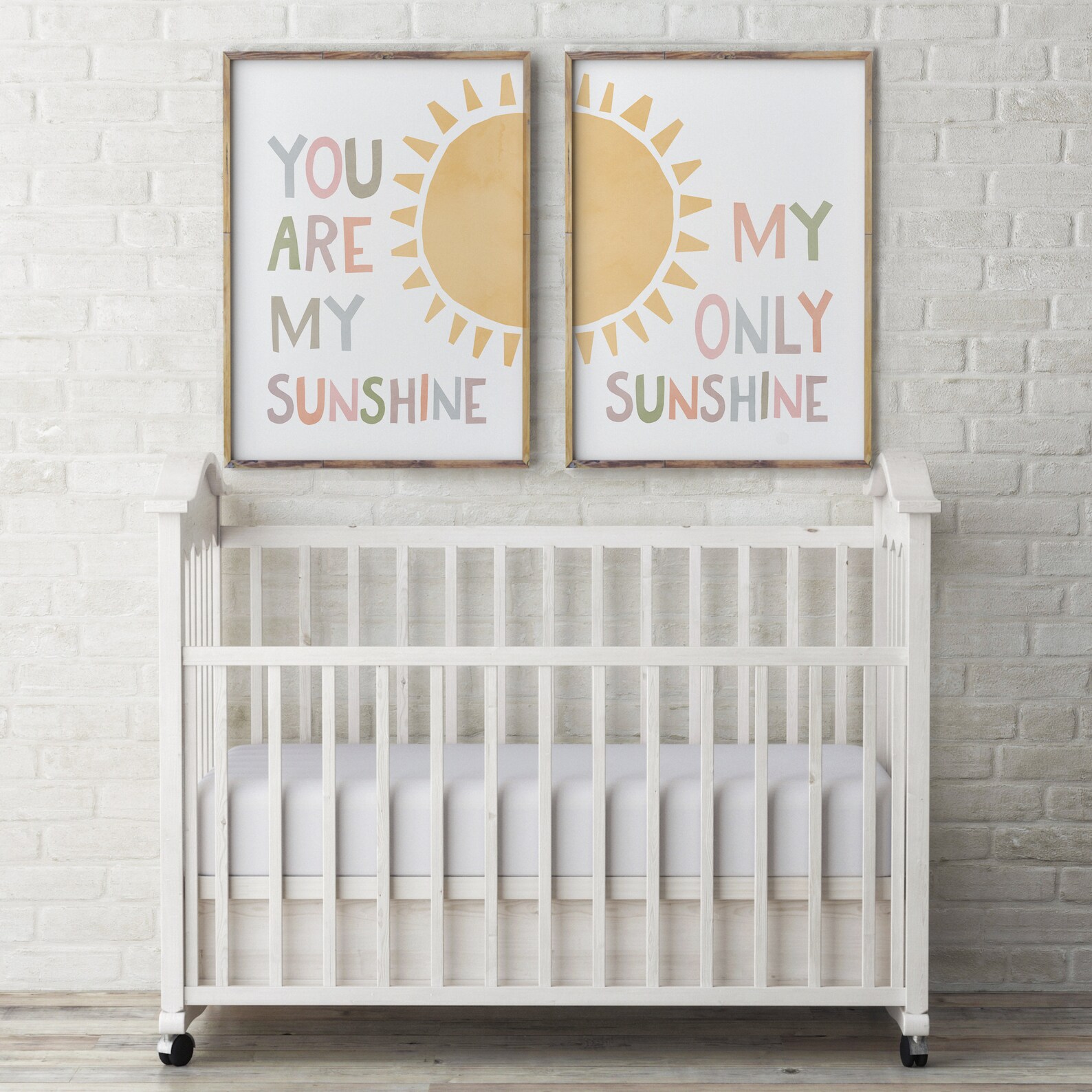 You Are My Sunshine Wall Art Girls Room Set of 2 Prints - Etsy