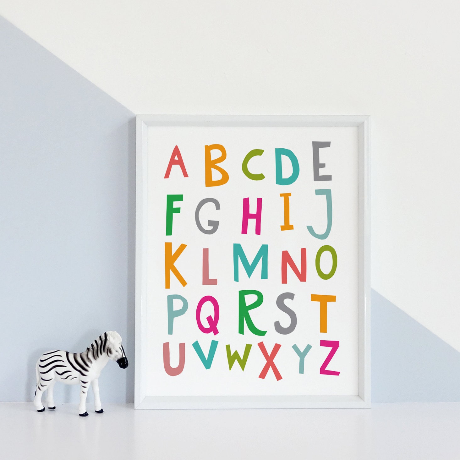 Colourful Alphabet Print Kids Educational Wall Art Picture - Etsy