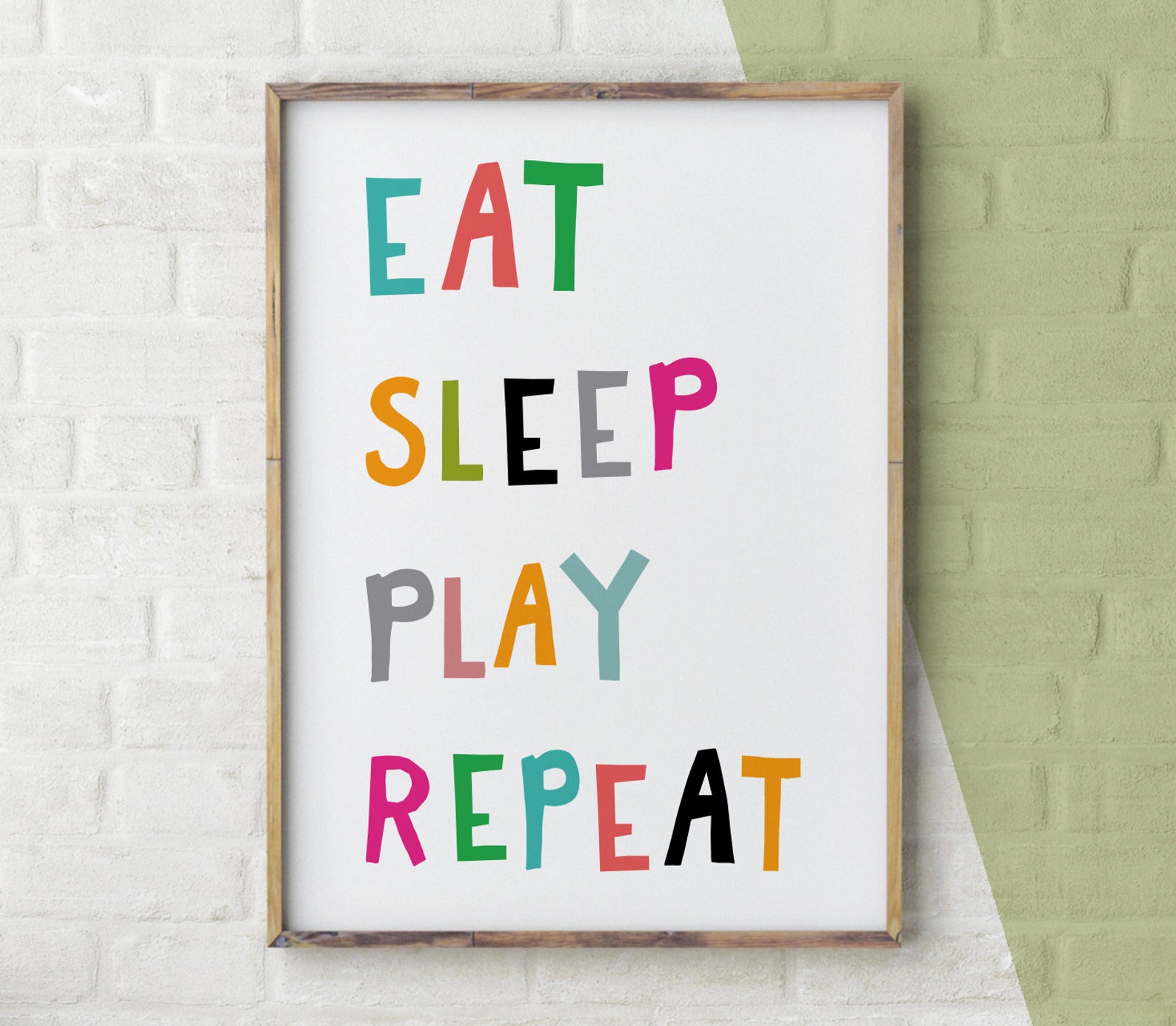 Eat Sleep Play Repeat Print, Nursery Art, Printable Wall Art Nursery ...