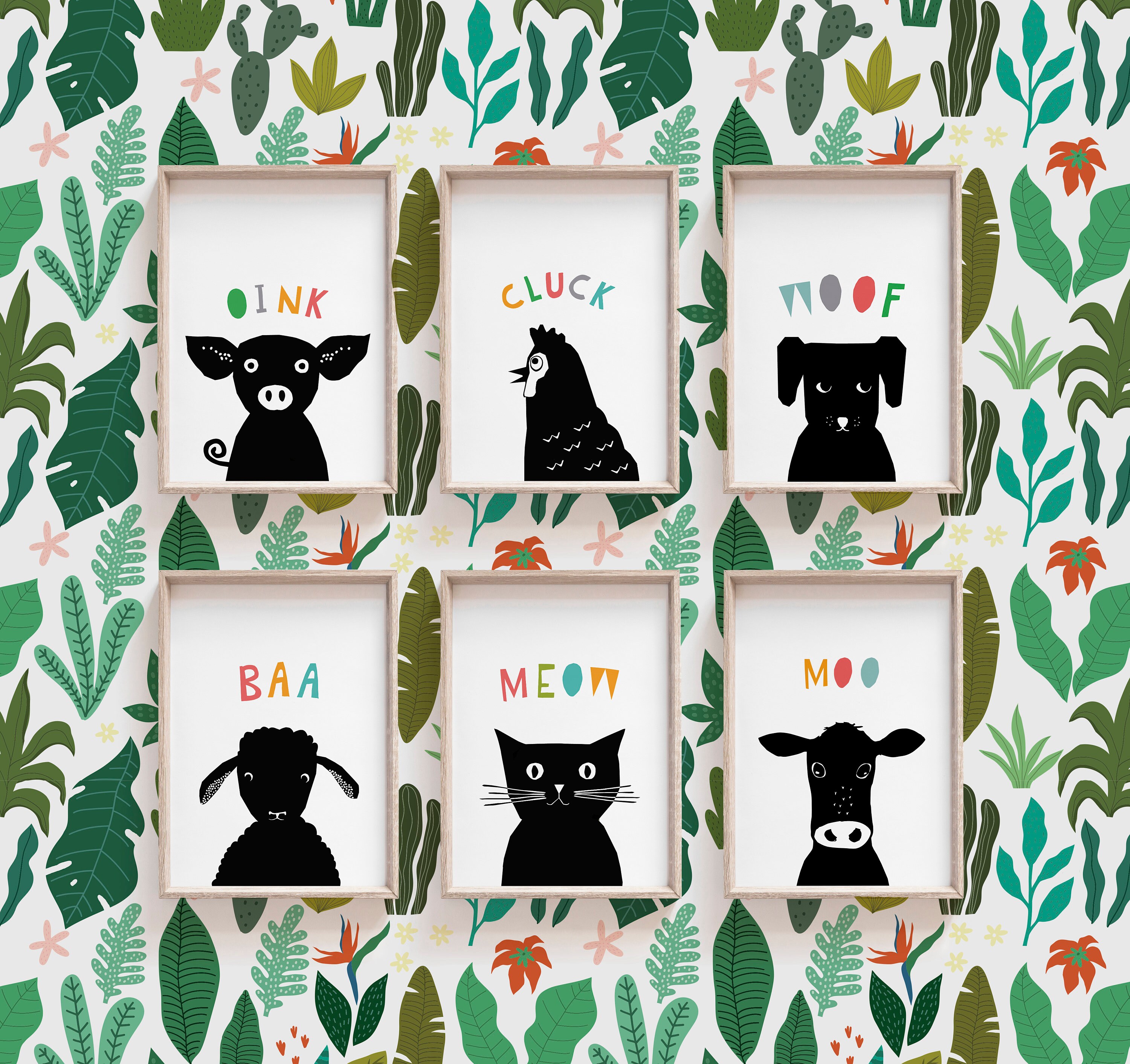 Farm Animal Prints Cow Print PRINTABLE Art Nursery Animal - Etsy