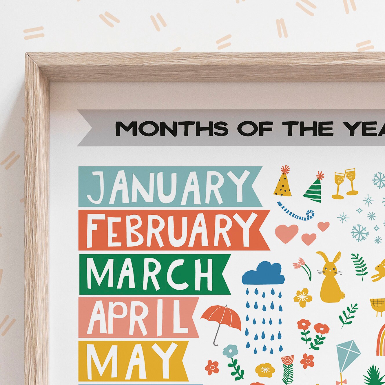 Months of the Year Illustrated Poster Montessori Poster | Etsy