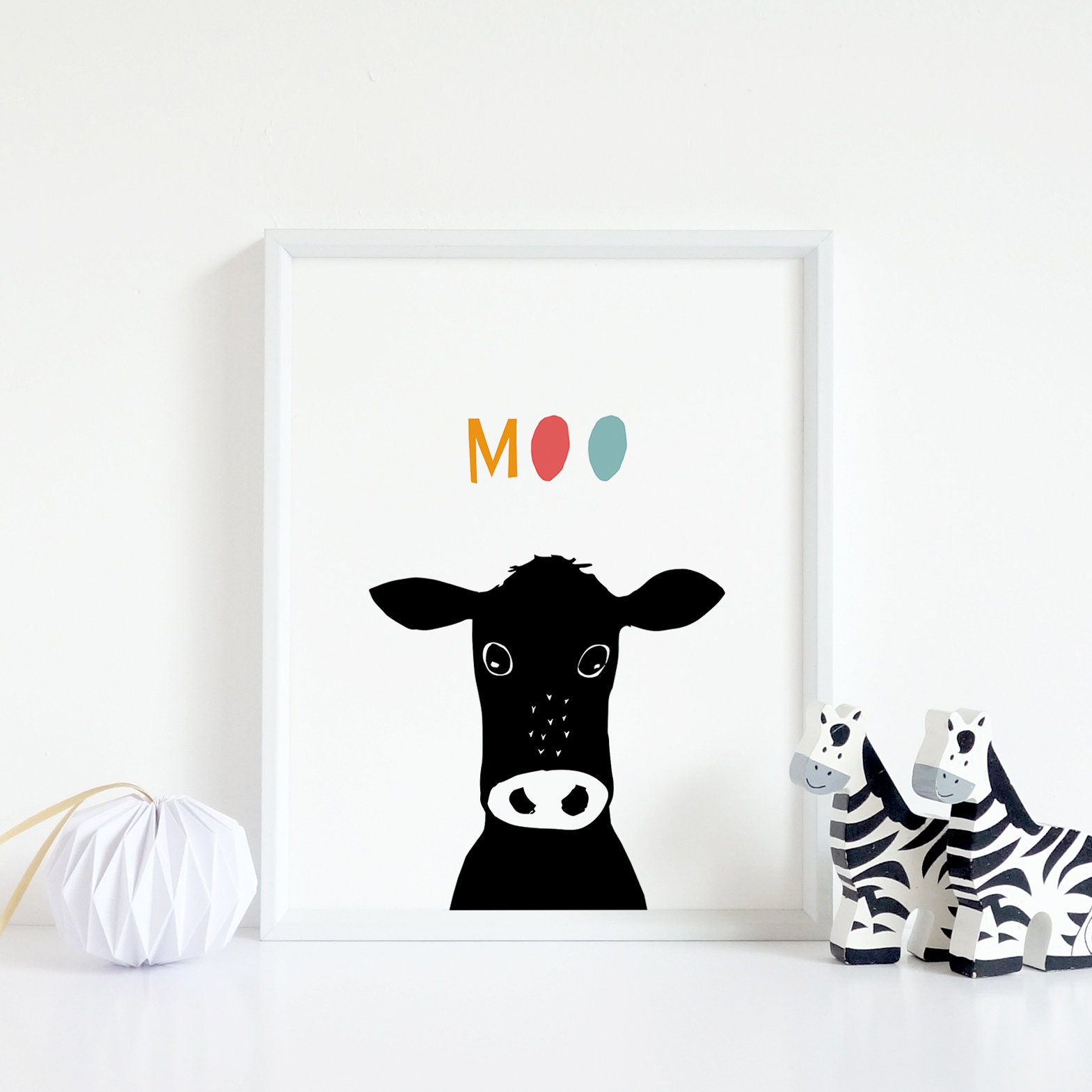 Farm Animal Prints Cow Print PRINTABLE Art Nursery Animal | Etsy