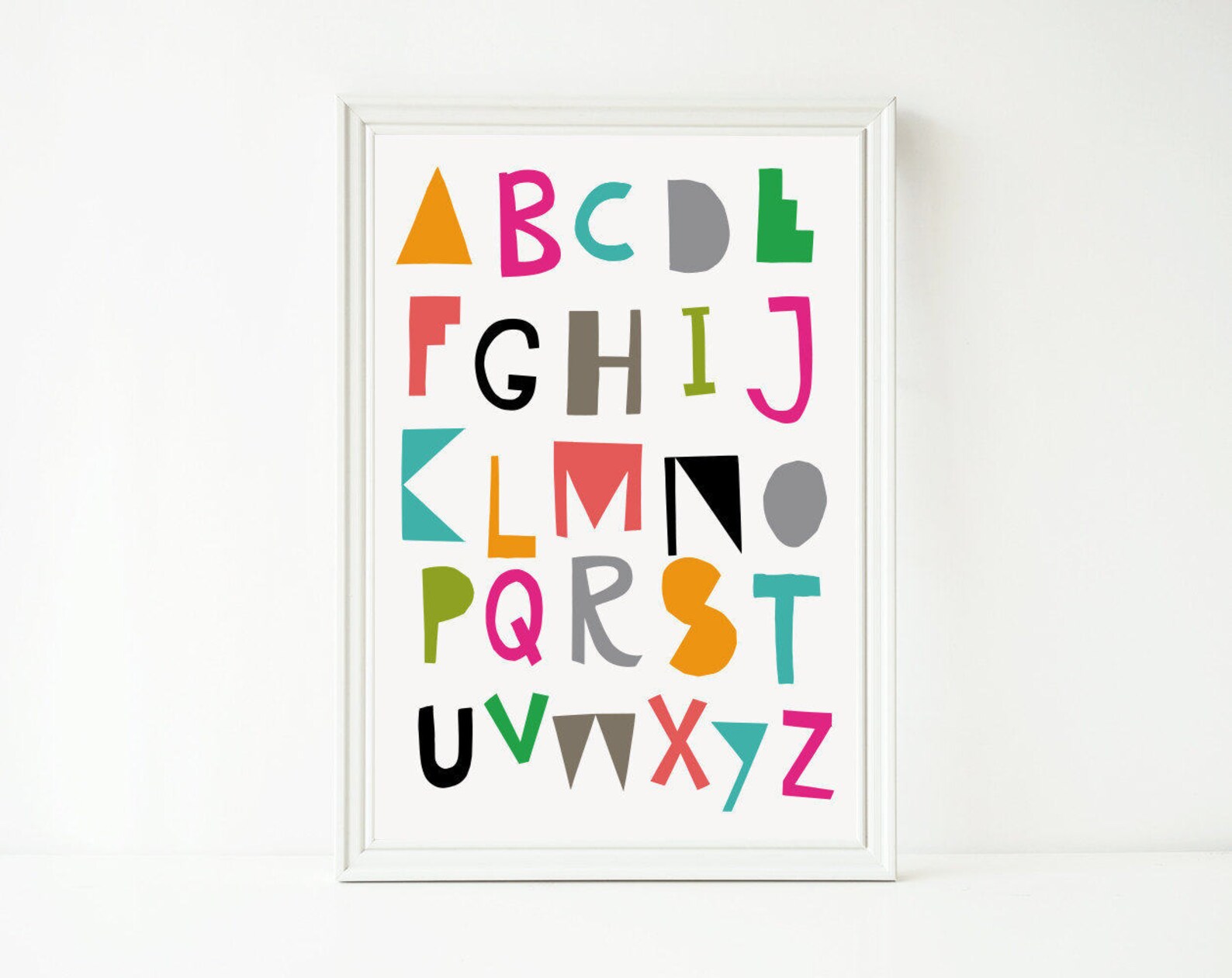 Alphabet Poster Nursery Art Alphabet Print Colourful - Etsy