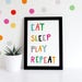 Eat Sleep Play Repeat Print, Nursery Art, Printable Wall Art Nursery ...