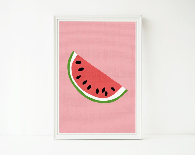 Watermelon Print Summer Decor Kitchen Wall Art Watermelon | Etsy