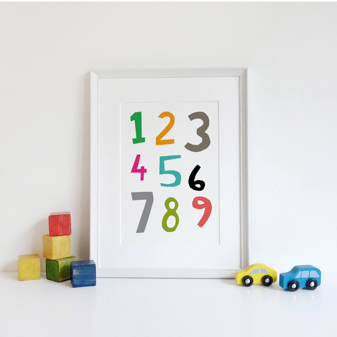 Numbers Poster for Playroom Gender Neutral Nursery Decor, Kids Prints ...