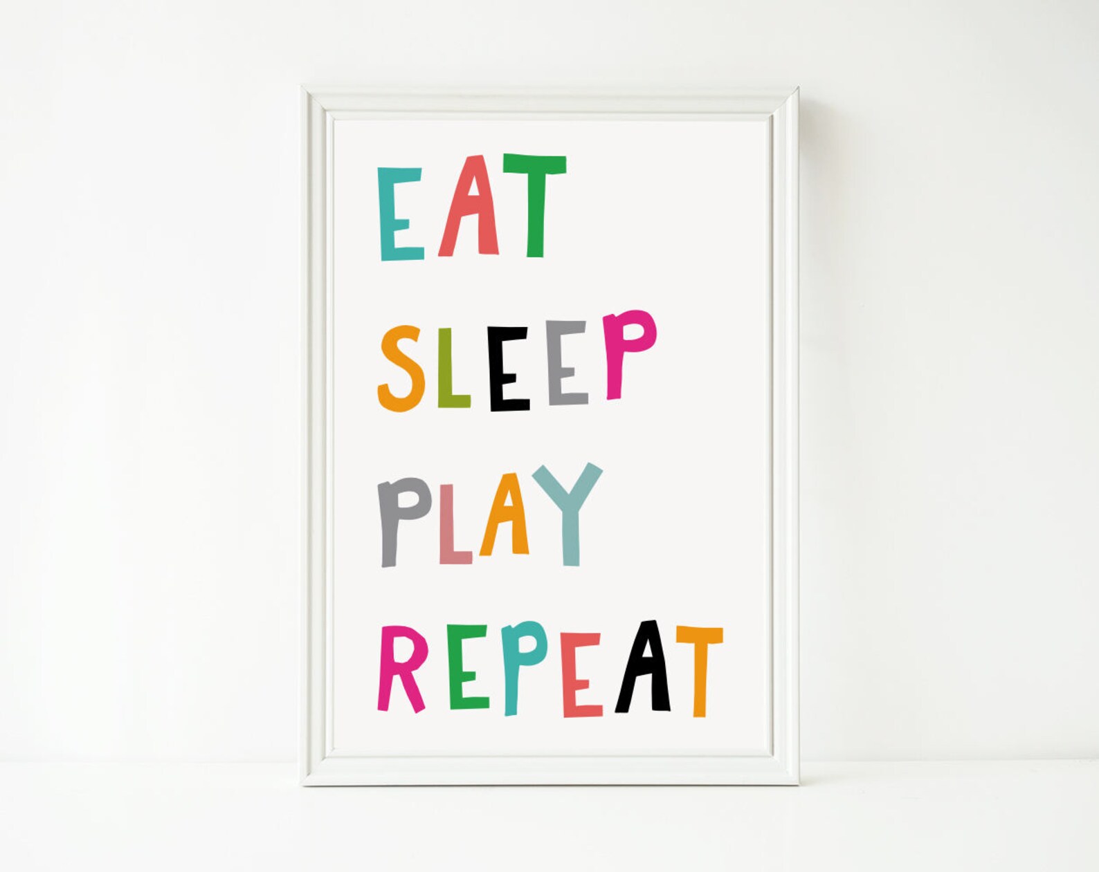 Eat Sleep Play Repeat Print, Nursery Art, Printable Wall Art Nursery ...