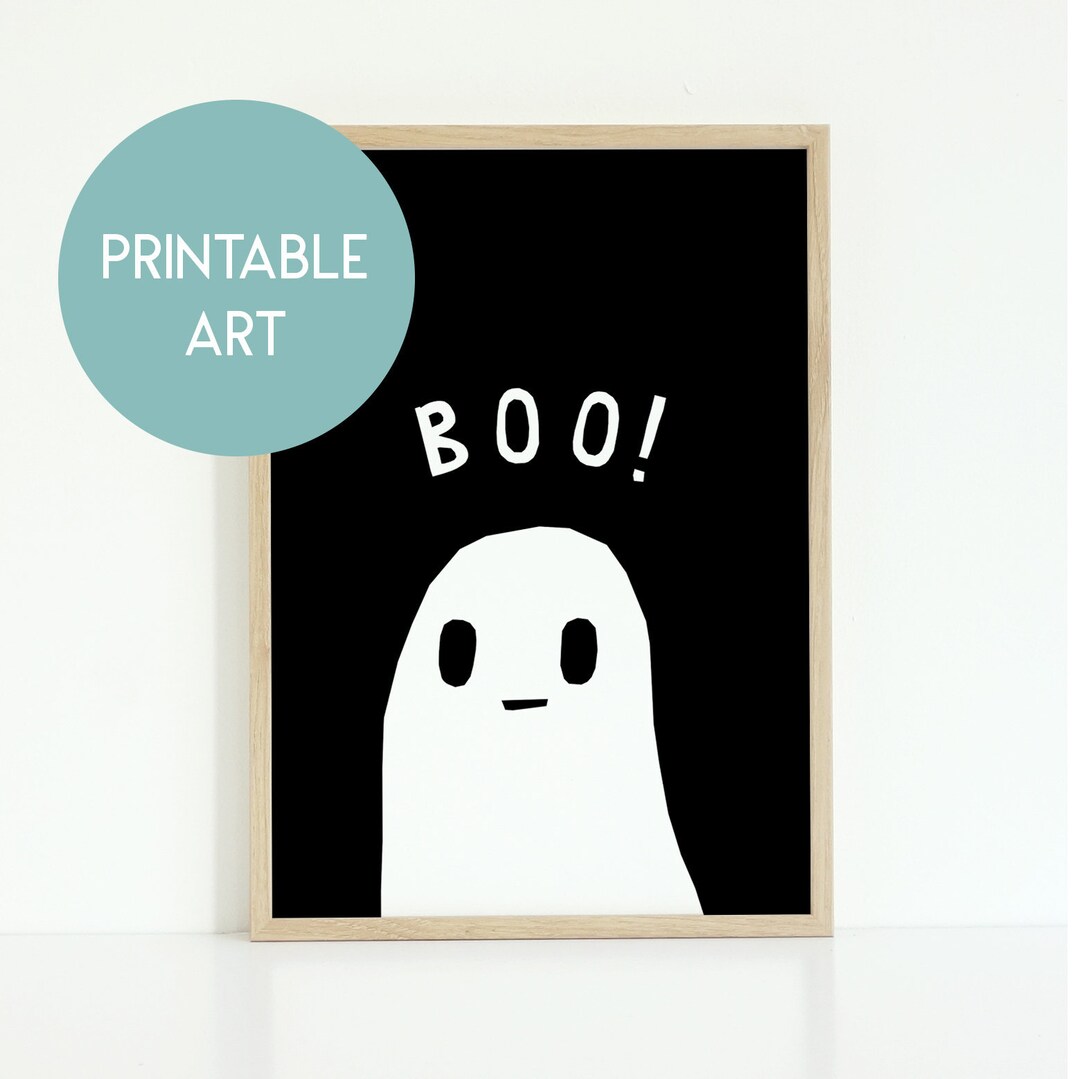Halloween Decor, Ghost Boo Print, Printable Halloween Decoration, Fall ...
