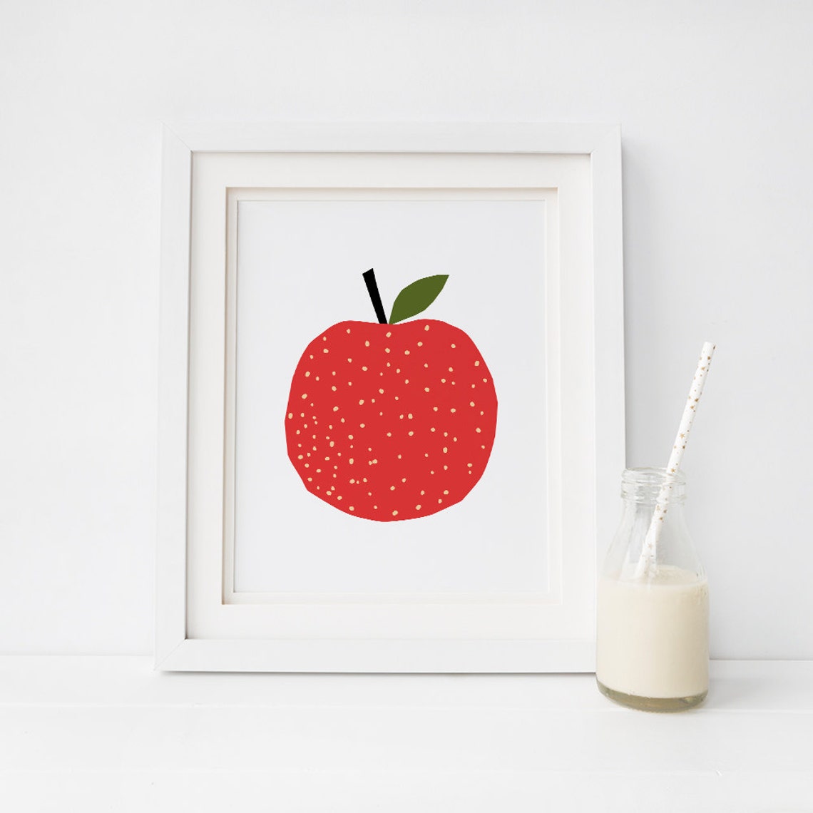 Apple Print Kitchen Decor Printable Fruit Wall Art Fall | Etsy