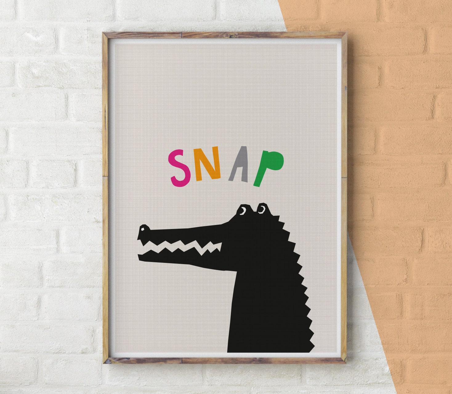 Art & Collectibles Pet Portraits Kids Safari Jungle Animal Gator Poster ...