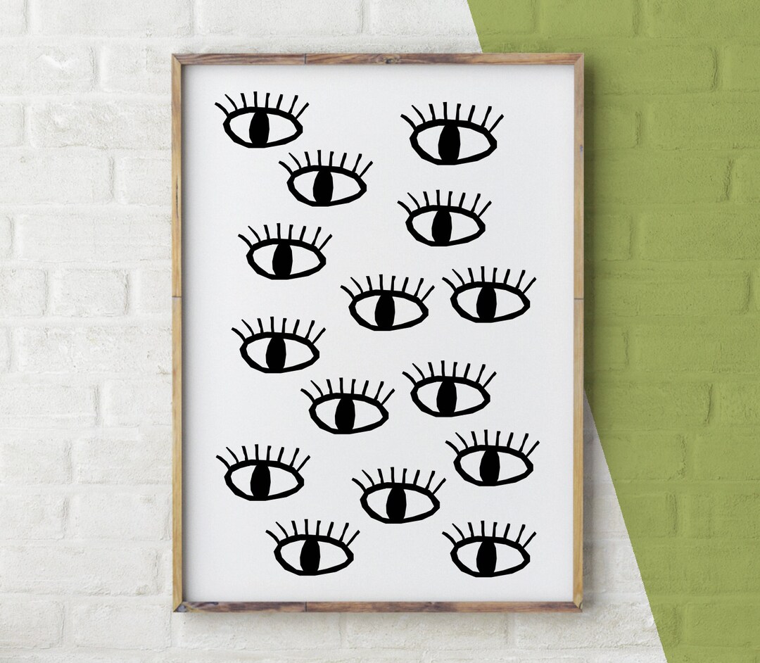 Eye Print, Eyes Printable Art, Eyes Wall Decal, Eyelashes Print, Modern ...