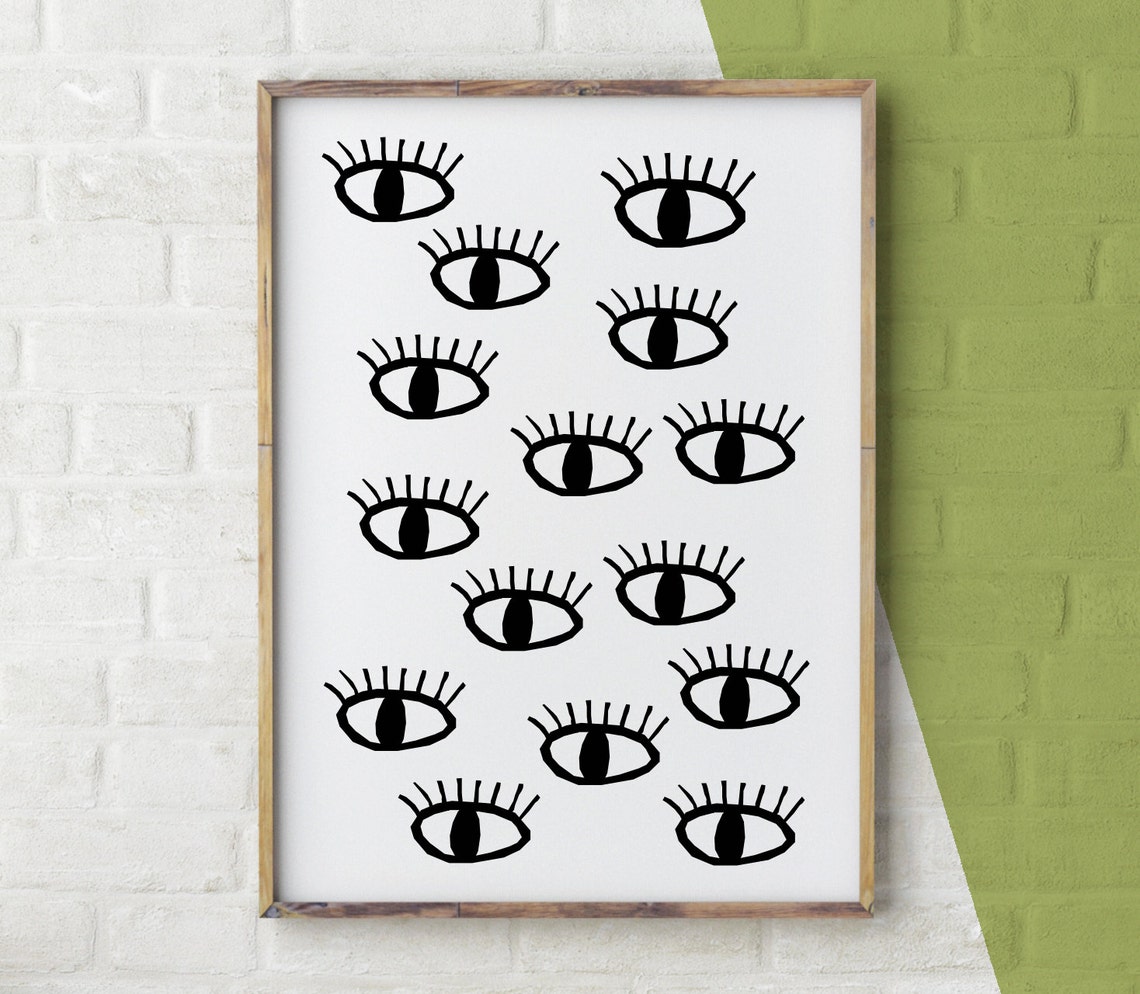 Eye Print Eyes Printable Art Eyes Wall Decal Eyelashes - Etsy UK