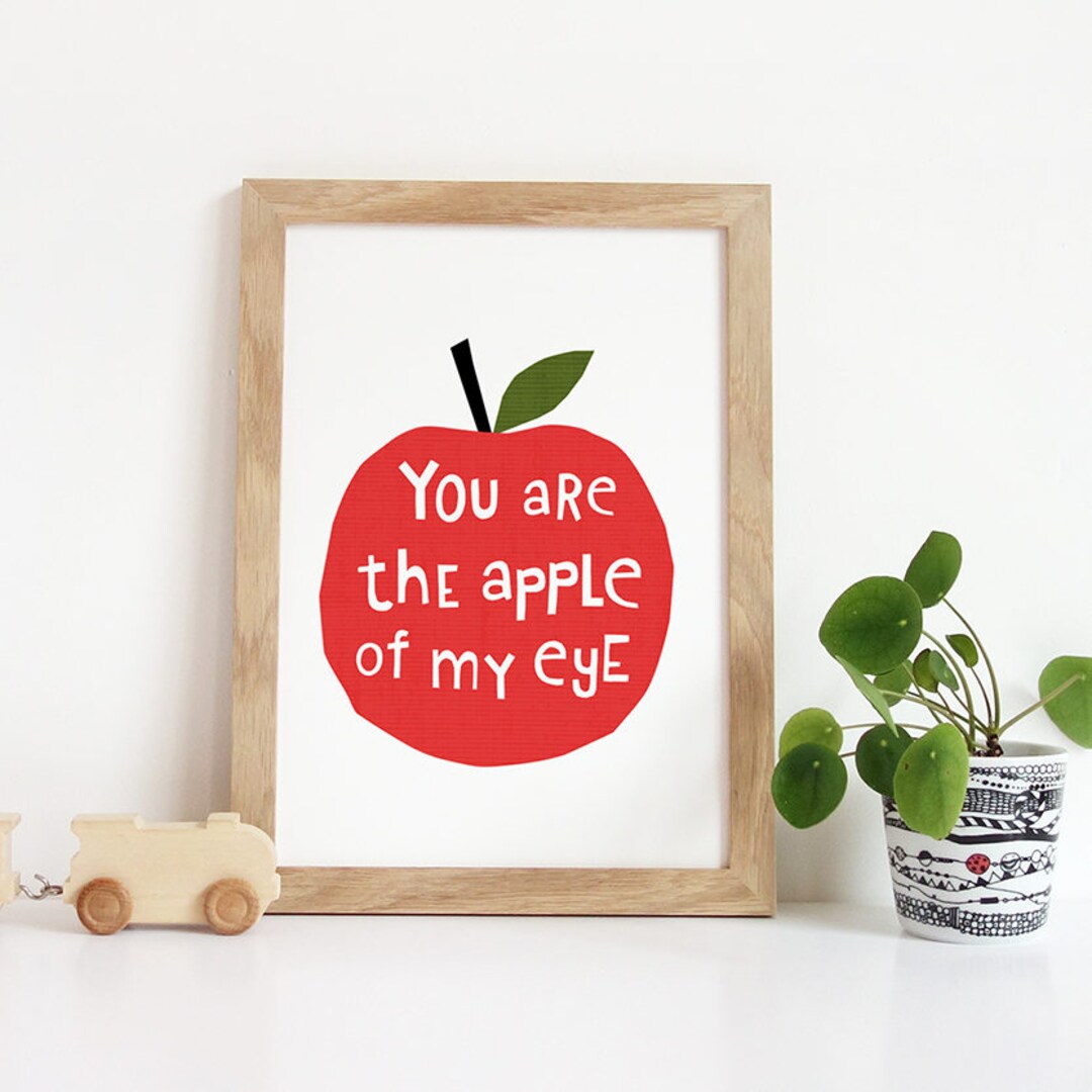 The Apple of My Eye Print, Love Print, Valentine Gift, Gift for Him ...
