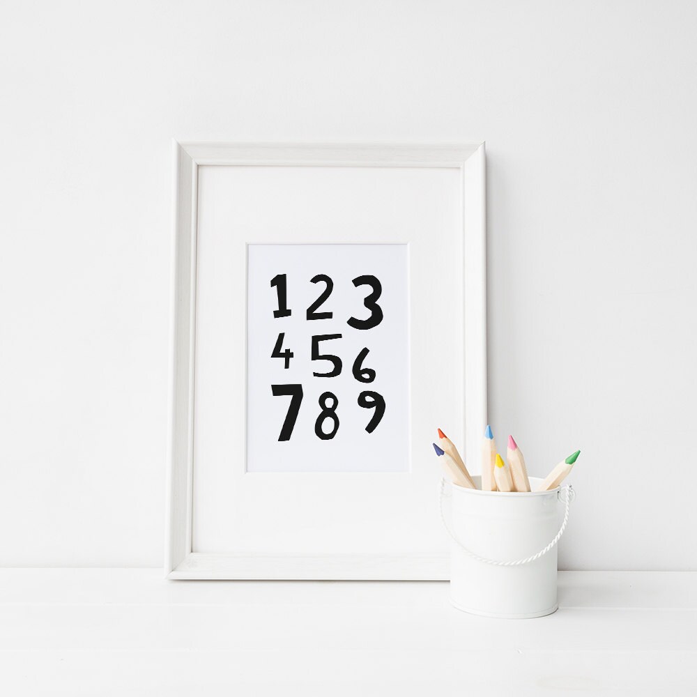 Number Print for Classroom Educational Poster Playroom Wall - Etsy