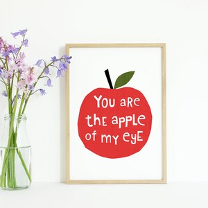 The Apple of My Eye Print, Love Print, Valentine Gift, Gift for Him ...