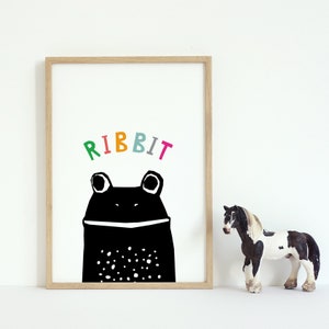 Frog Ribbit Nursery Art, Cute Baby Animals Woodland Nursery Decor ...