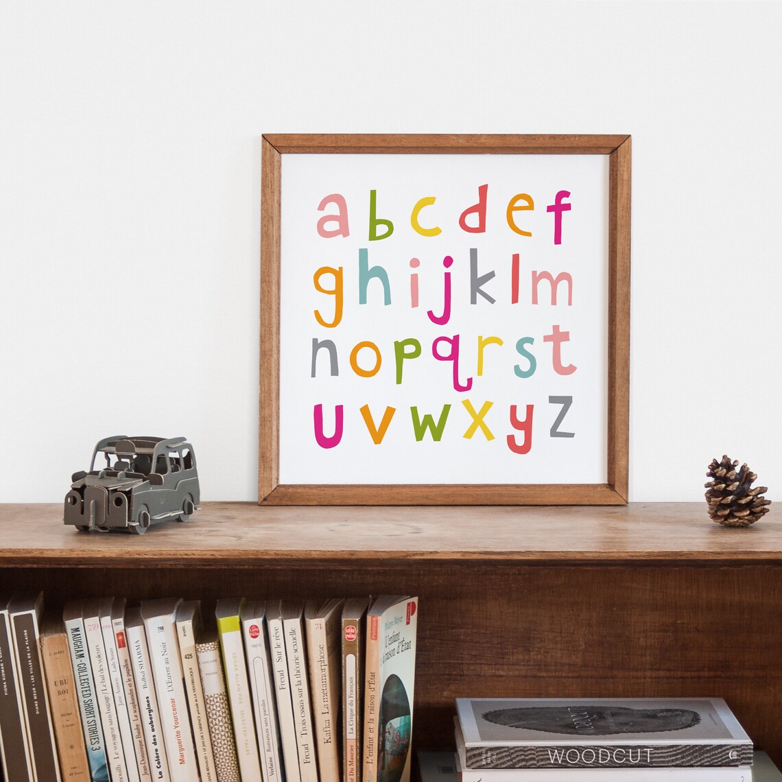 Girls Nursery Wall Art Set of 3 Pink Alphabet Poster Rainbow - Etsy