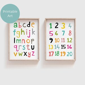 Alphabet and Number Posters, Home Learning Posters, Educational Prints ...