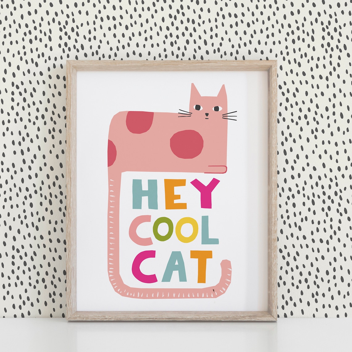 Hey Cool Cat Print Cat Wall Print Kids Printable Cat Art - Etsy